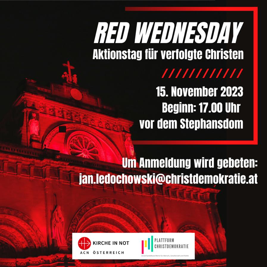 Aktion zum Red Wednesday - Plattform Christdemokratie